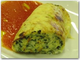 Crespelle: Crepes filled with Spinach and Ricotta Cheese