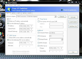 FREE IP SWITCHER (Mengubah konfigurasi jaringan tanpa perlu restart ...