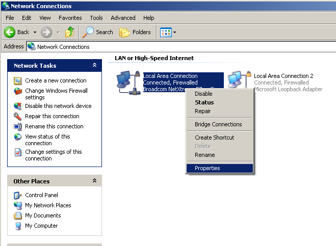 Setting Komputer Information: Konfigurasi windows XP untuk menggunakan DHCP