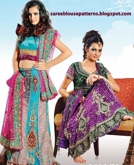 Designer Ghagras with kundan work - Saree Blouse Patterns