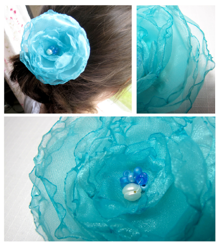 Happily, Becki: How to Make Organza Flowers
