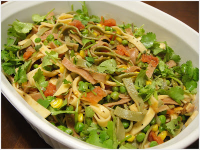 Tri Color Noodles and Tri Color Vegetables