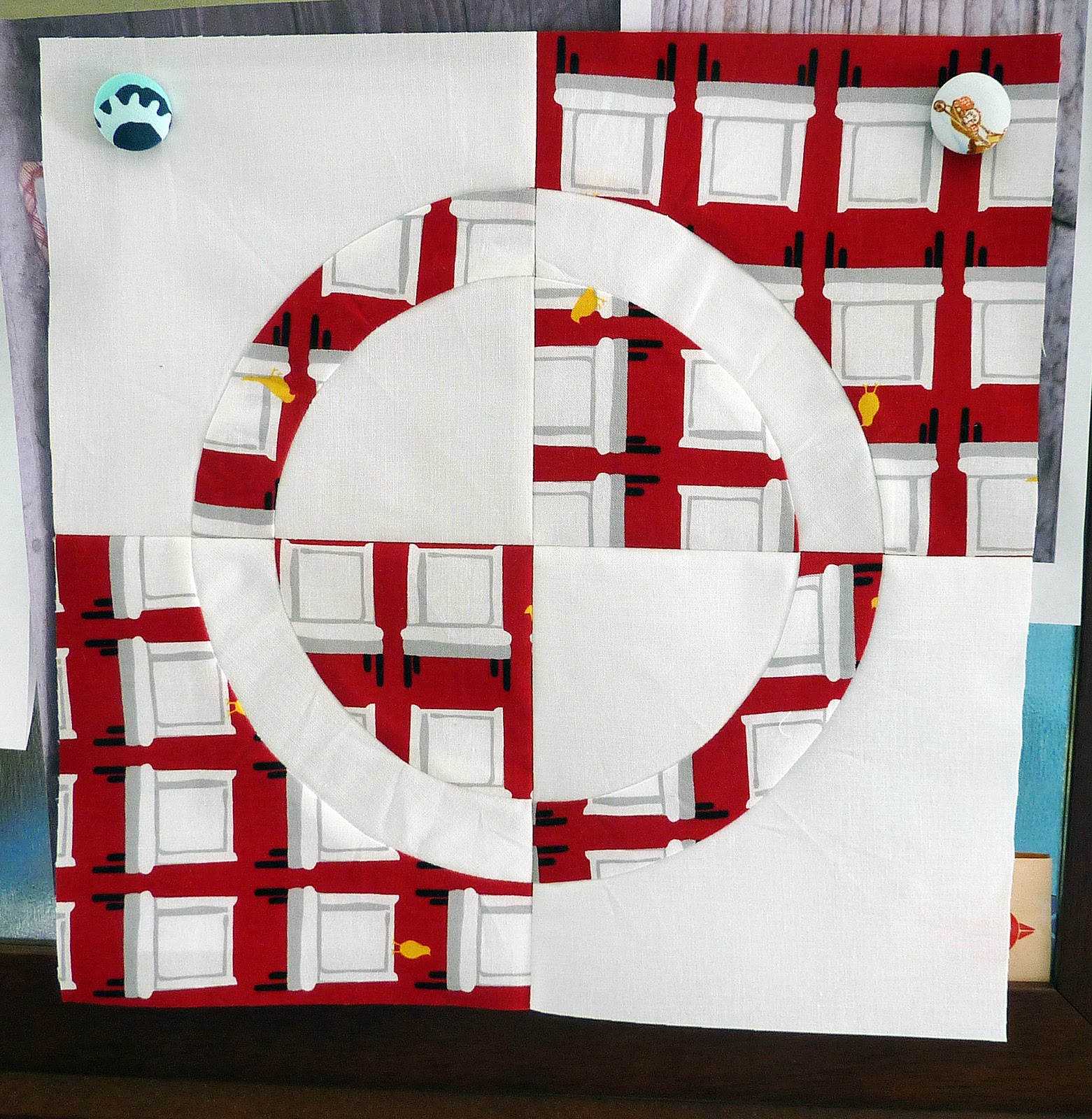 My Three Sons {and a very busy Girl}: Ringed Double Circle Block : tutorial