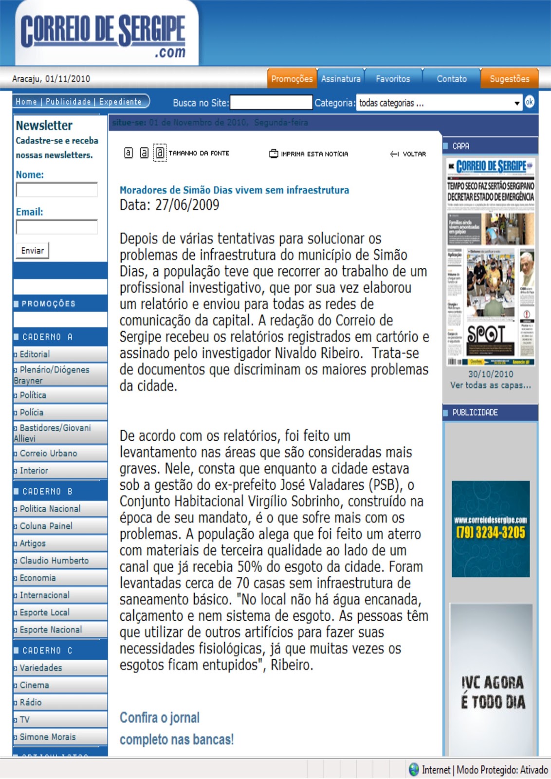 Nivaldo Ribeiro 007: PROBLEMÁTICAS DA CIDADE DE SIMÃO DIAS/SE BRASIL