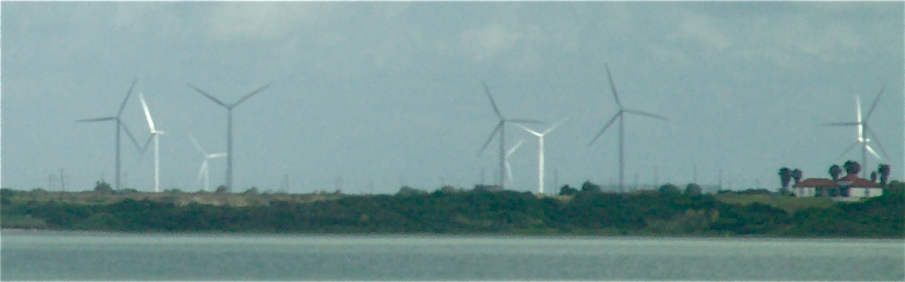 PECULIAR MO: Windmills at Corpus Christi Bay, Portland TX
