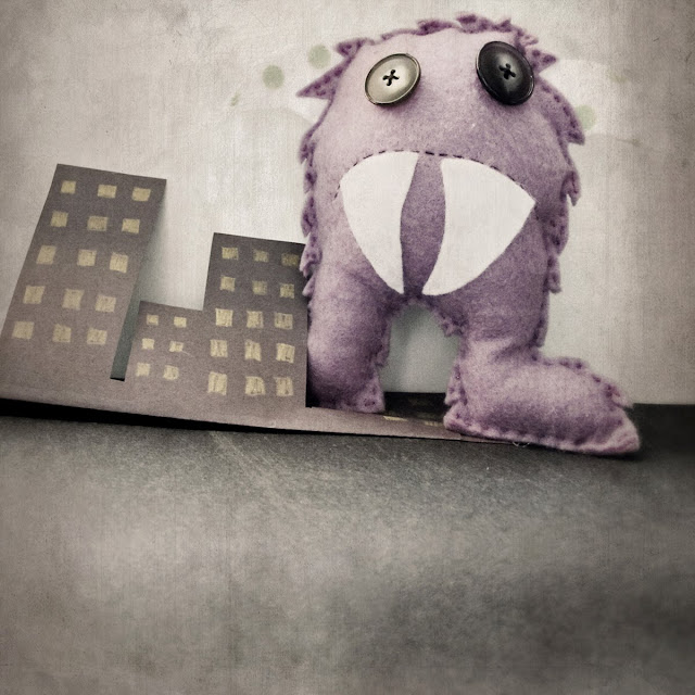 SOMETHiNG MONUMENTAL: New in My Shop: Purple Button-Eyed Monster