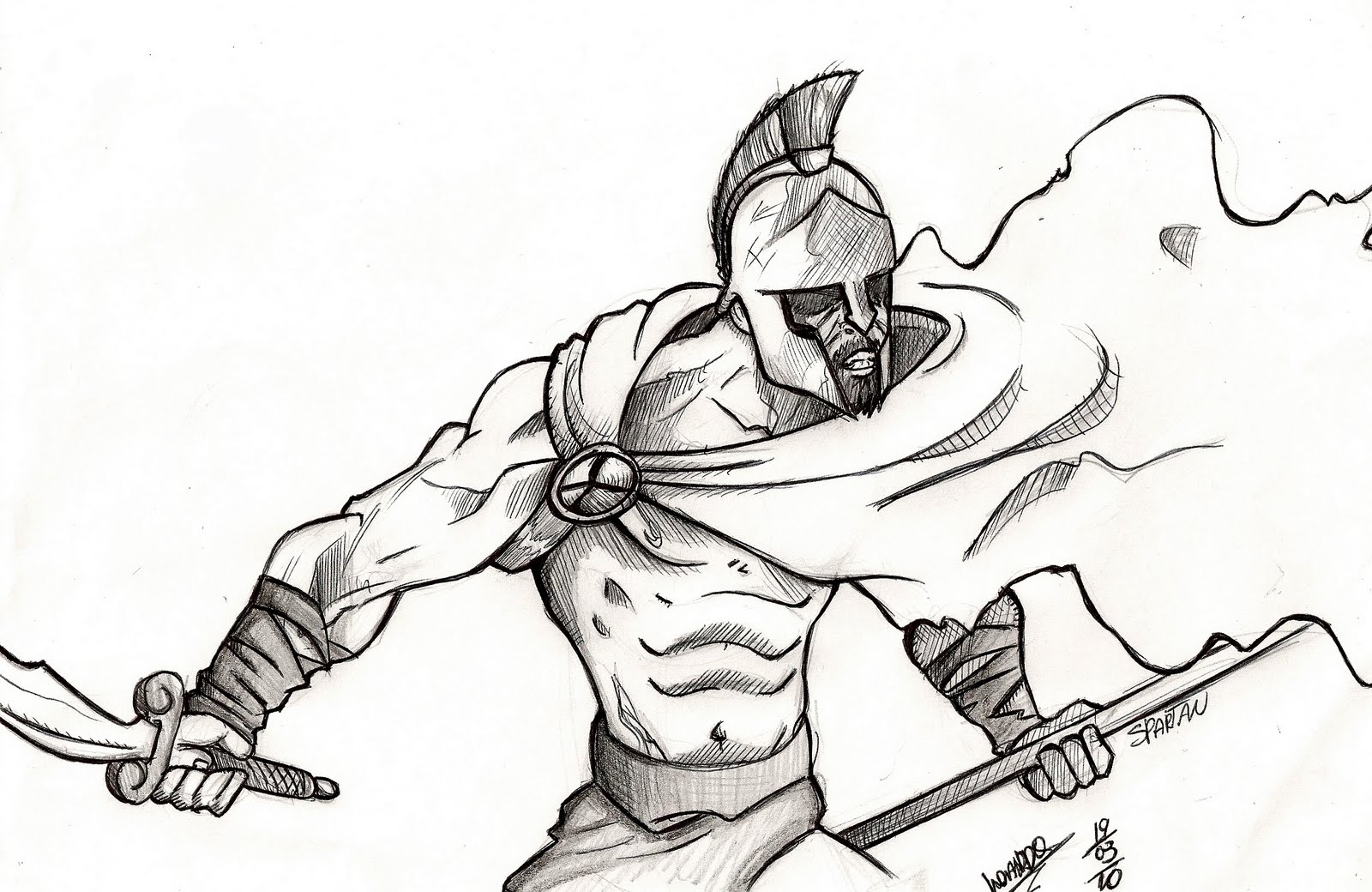 PRANCHETA- Pencil Art: Leonidas (300) (Rabisco de Sexta)