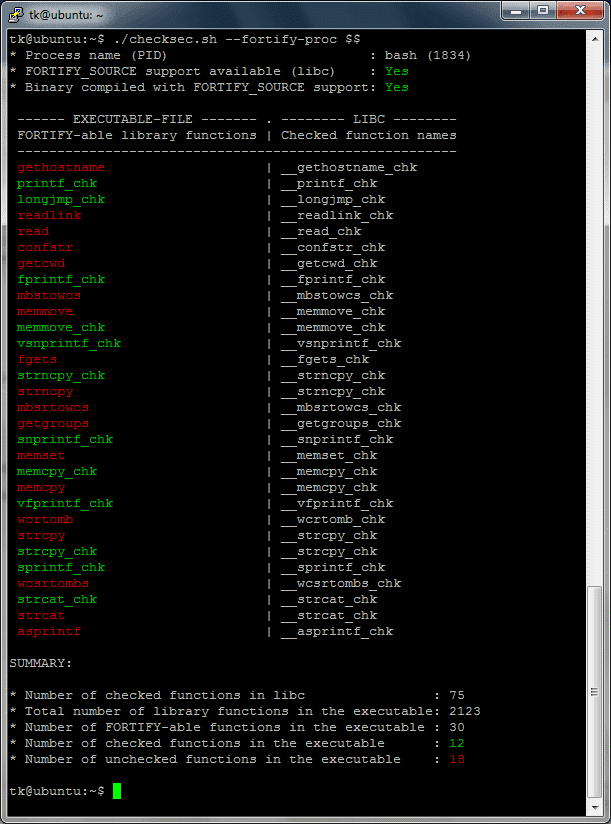 CHECKSEC.SH NOW WITH FORTIFY_SOURCE SUPPORT – Penetration Test Resource ...