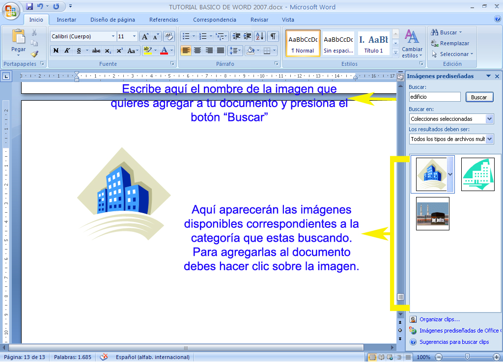 Tutorial de Word : Insertar elementos