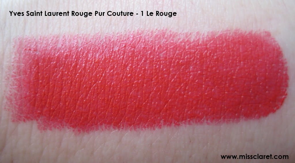 miss claret: Yves Saint Laurent Rouge Pur Couture - 1 Le Rouge