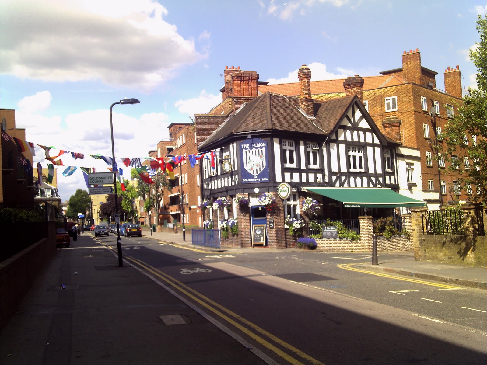 Conor's pix: Flags in Goldsmiths Row, Hackney.
