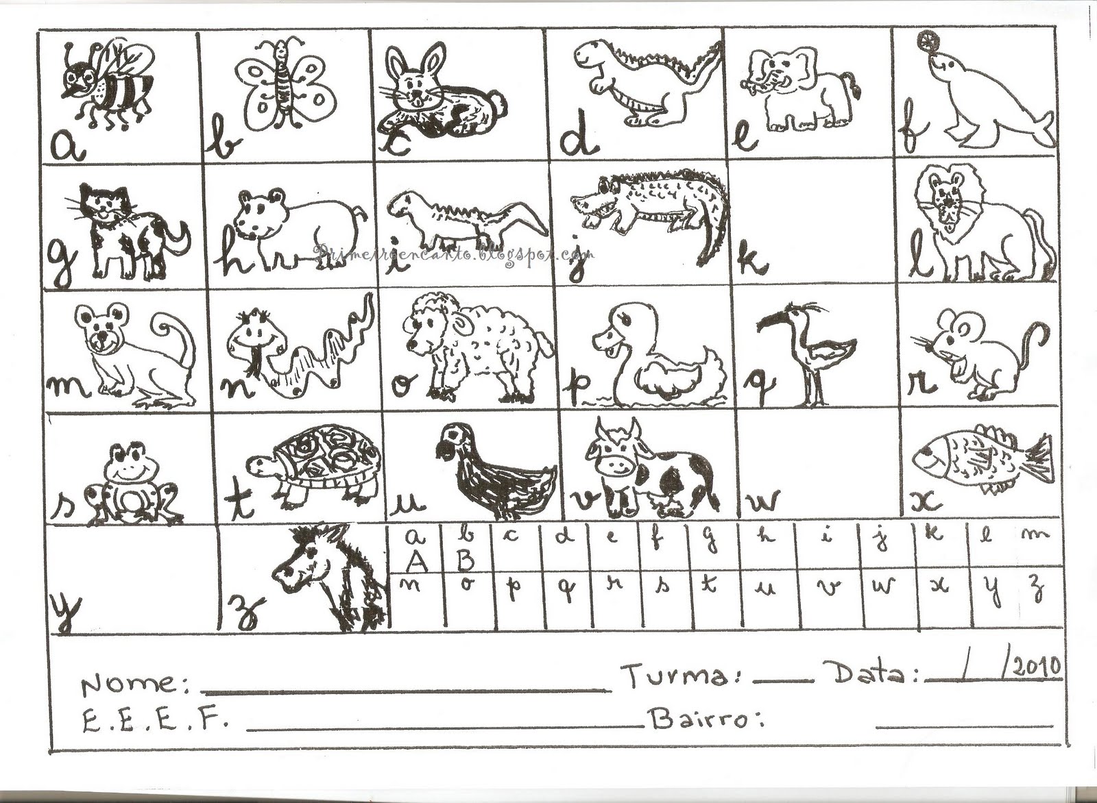 A B C dos animais ~ Atividades