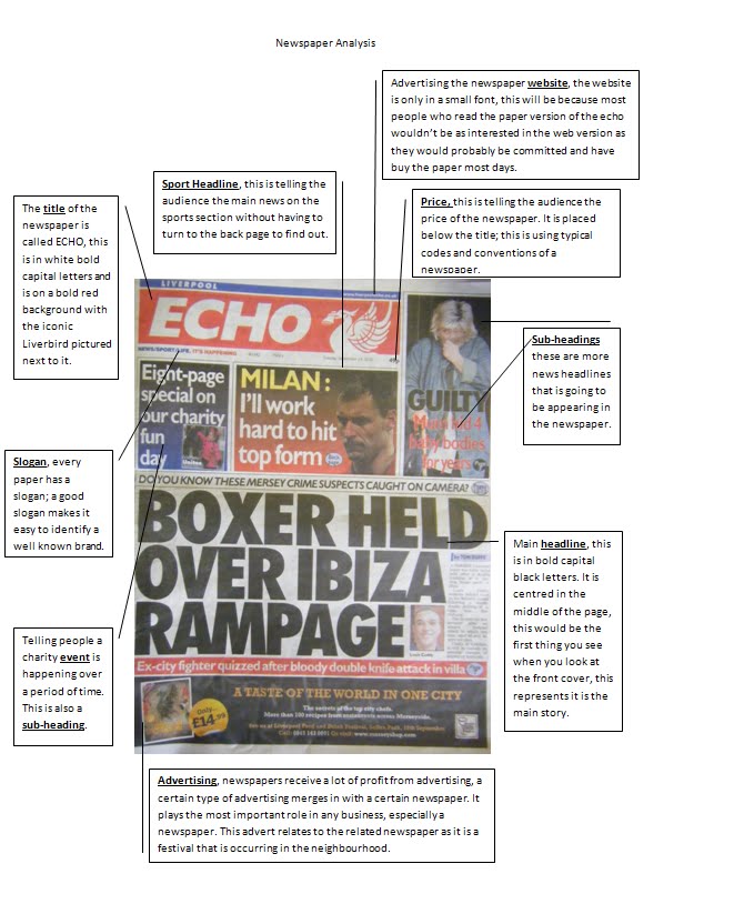 A2 Media Newspaper Analysis A2 Media Newspaper Analysis