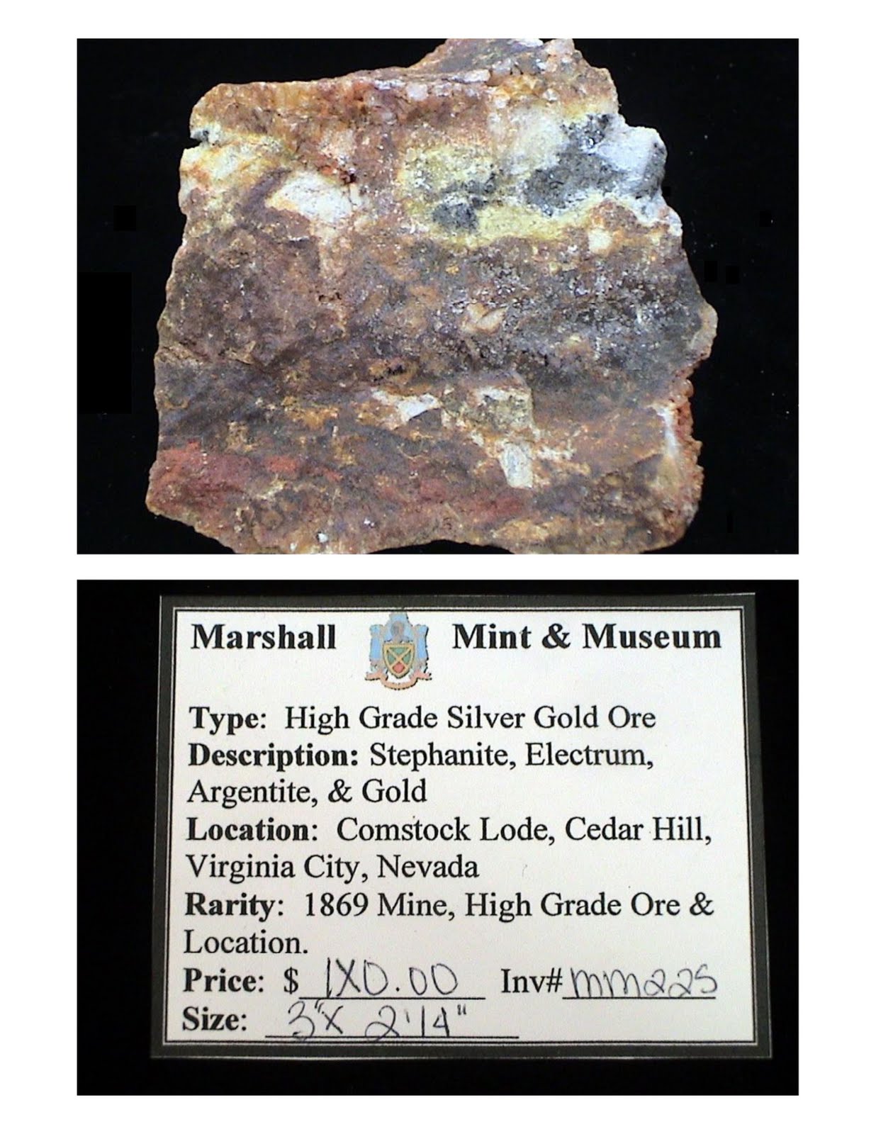 Comstock Gold: MM225__N Comstock High Grade Silver-Gold Ore