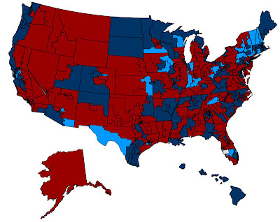 Map showing shift in party voting from 2004 to 2008 (x-post /r ...