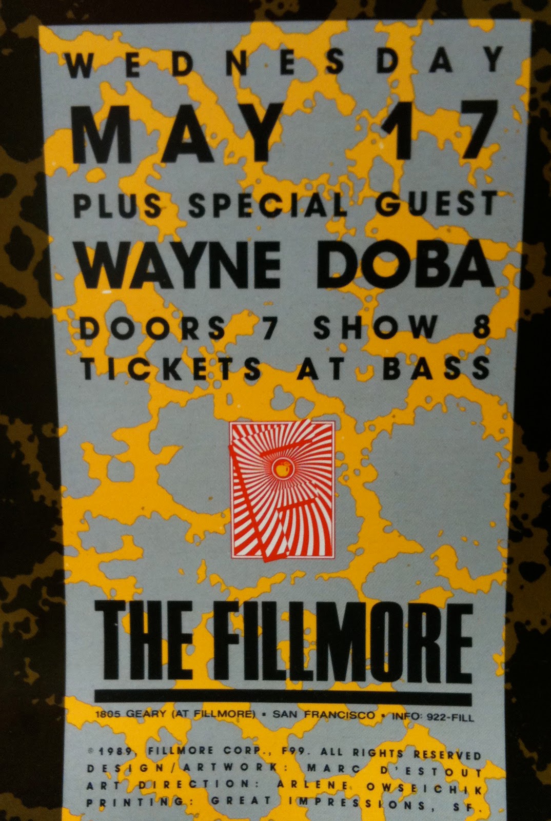 Front 242 Collector: Poster of the Week: The Fillmore, San Francisco ...
