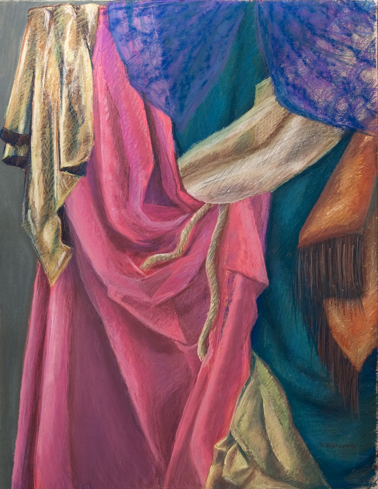 Claudia Post Fine Art: My students completing their drapery pastel ...