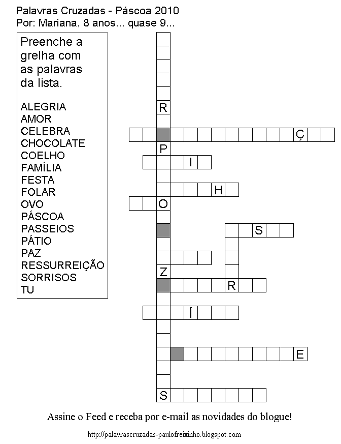 Palavras Cruzadas - Paulo Freixinho: Cruzadex Infantil: Páscoa