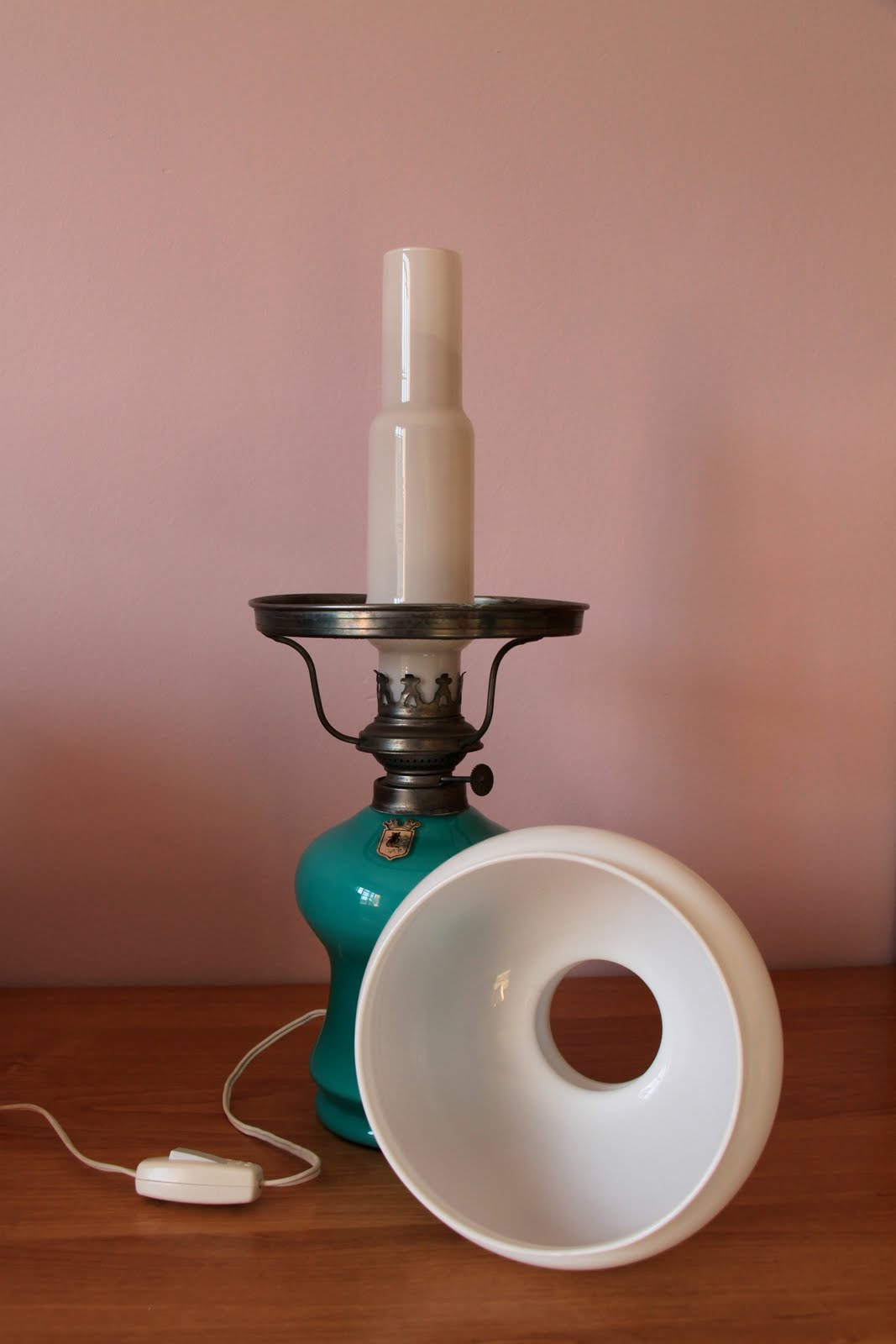 Lámpara-Quinqué Vintage de Opalina (Ref. 3501) ¡¡VENDIDO!! | El ...