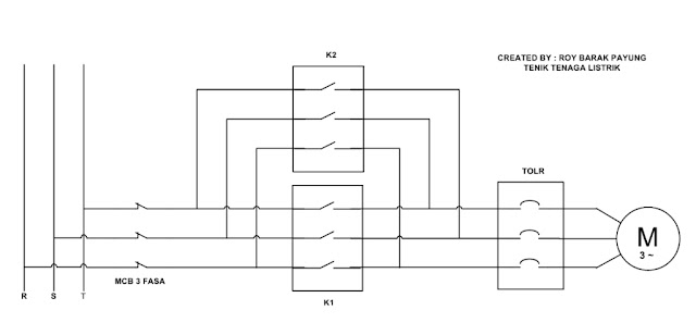 Pembalikan Arah Putaran, Rangkaian, Motor Induksi, 3 Fasa, Tiga Fasa ...