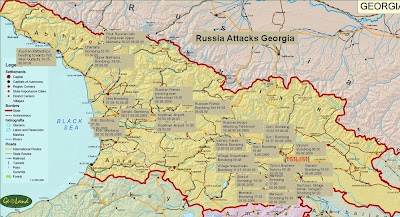 Russia - Georgia War: Maps of Russian attacks on Georgia