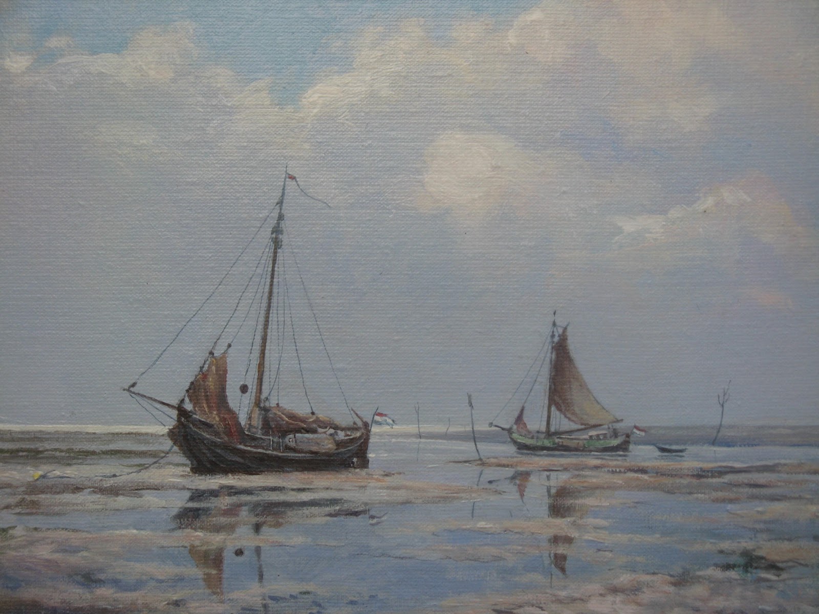 Schilderkunst Geert de Weerd: Portfolio: Wad / Zee / Boten / Water