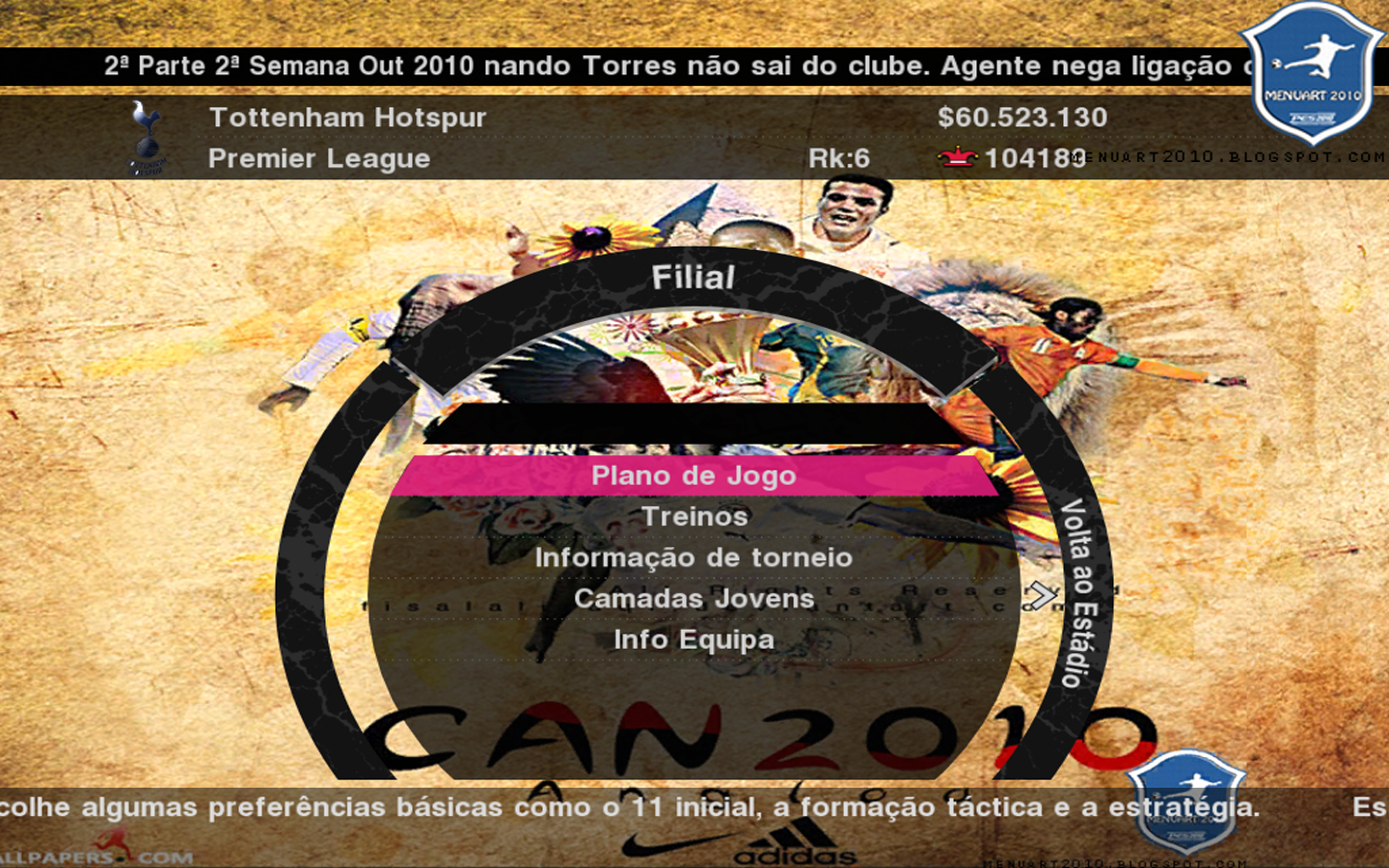 Tudo pra PES 2011: Menus Pes 2010 By Alexandre83