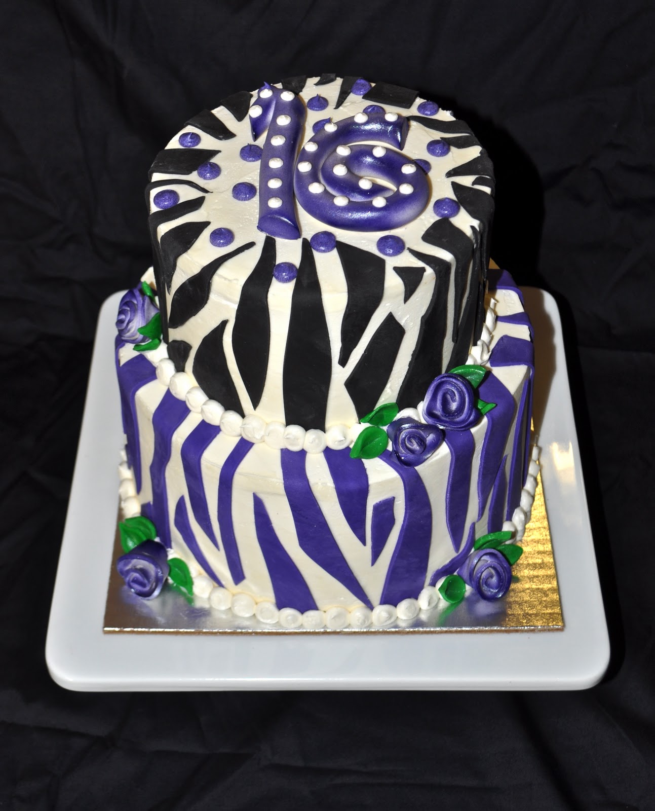 Leah's Sweet Treats: Purple Zebra Sweet 16 Cake