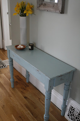 Lather. Write. Repeat.: Before and After: Lee's Rustic Blue Console Table