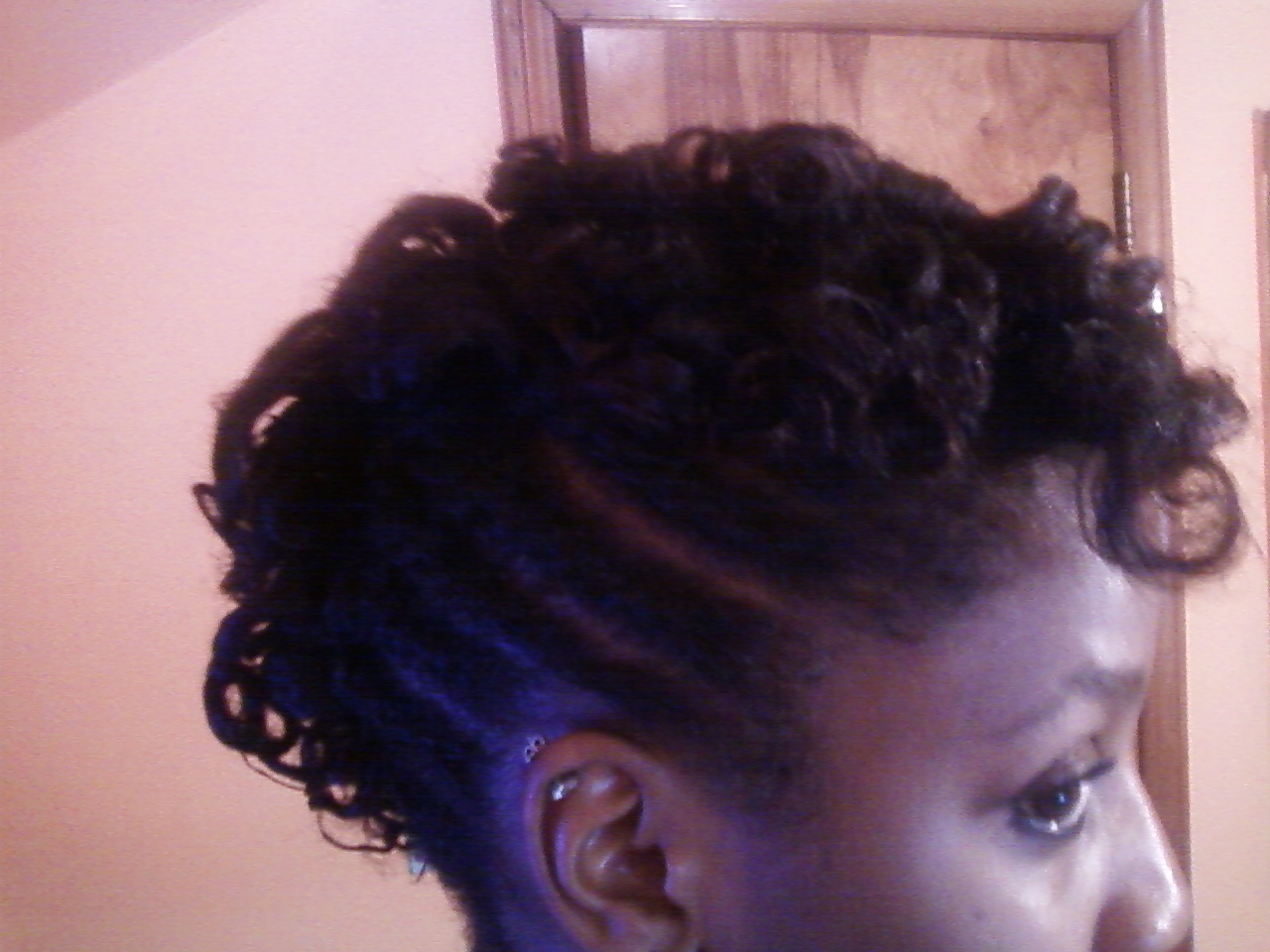 journey to curly: my transition: two strand twist into a curly frohawk