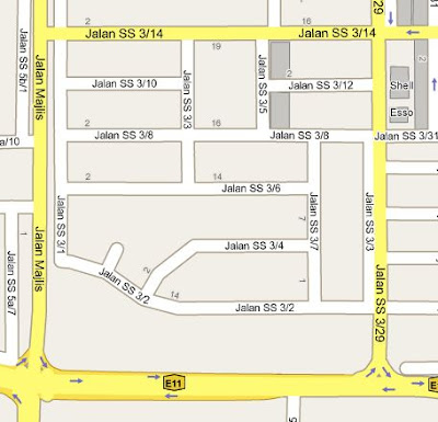SS3 Petaling Jaya: Map of PJ SS3 Zone B