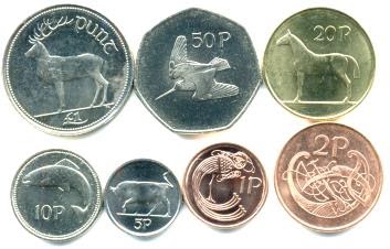 COINS &CURRENCIES: This set of seven Irish coins includes a 1 Punt ...