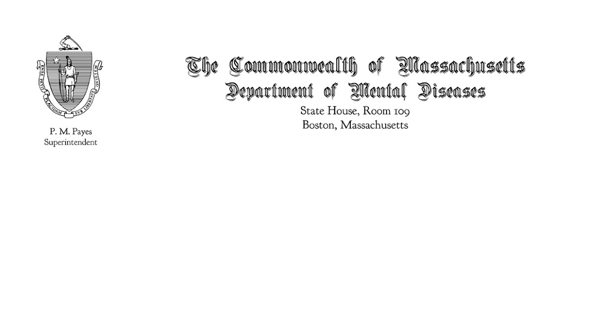 Propnomicon: Department of Mental Diseases Letterhead