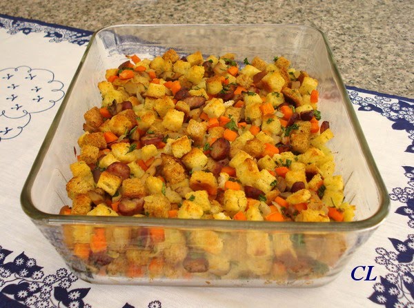 Magia na Cozinha: Stuffing de Cogumelos e Lingüiça com Ervas