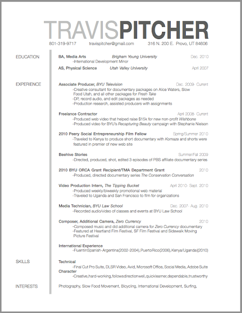 TRAVIS PITCHER: Here is the new Resume...