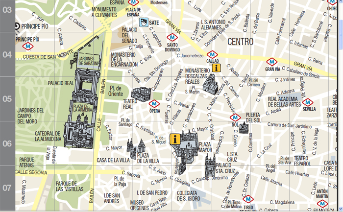 Mapas de turismo de Madrid, más de 100 mapas para imprimir y descargar