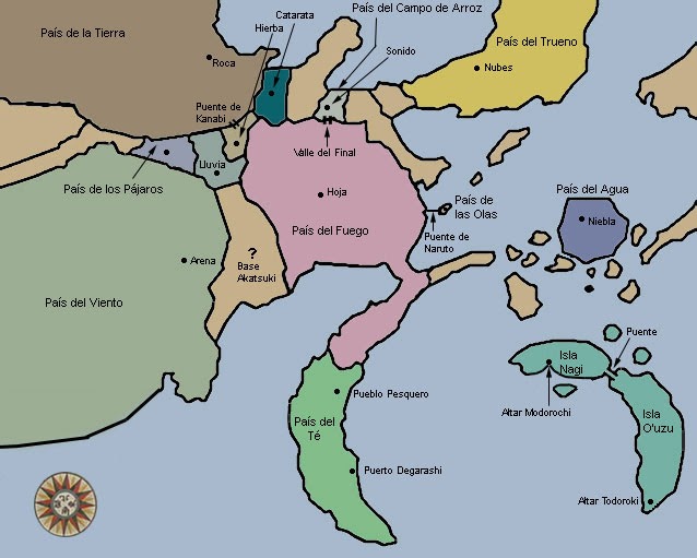 --NARUTO--: mapa de los paise