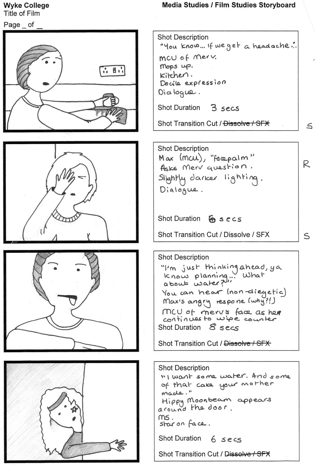 Katie's FM3 Creative Project: Storyboards 1-20