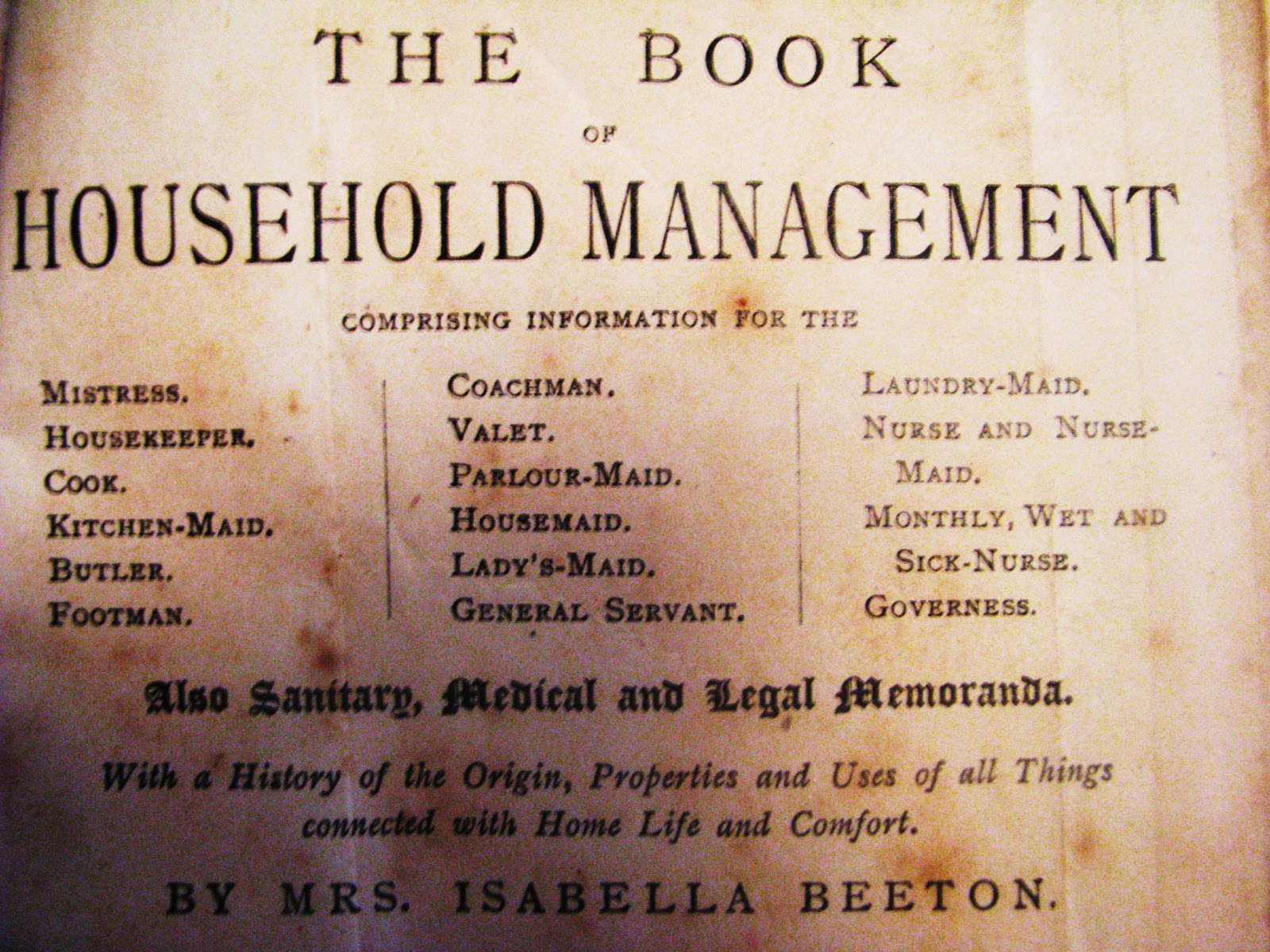 Nostalgia and Now: The Book of Household Management - circa 1891