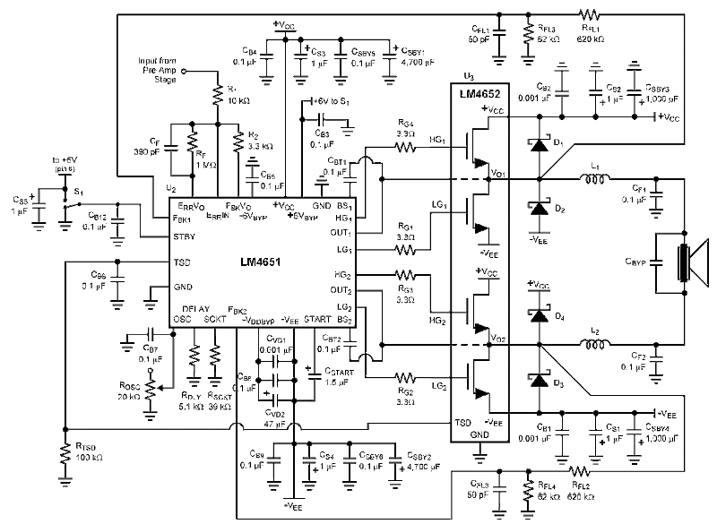 Audio Power Amplifier 170W with LM4651 & LM4652 |AUDIO AMPLIFIER ...