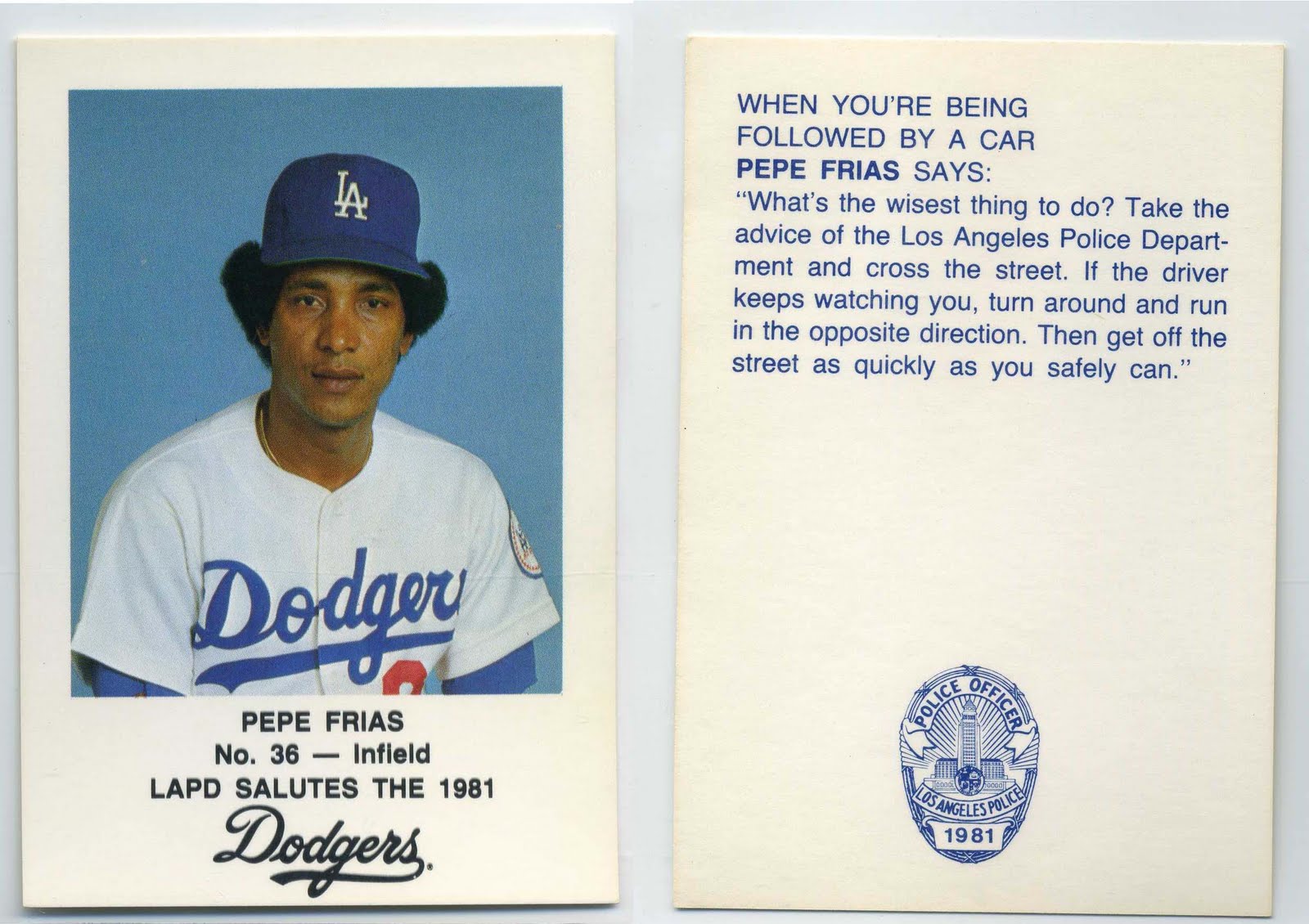 Dodgers Blue Heaven: Dodgers Police: 1981 Set - Part 4