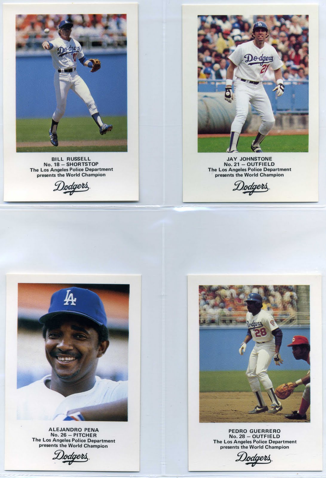 Dodgers Blue Heaven: 1982 Dodgers Police Set