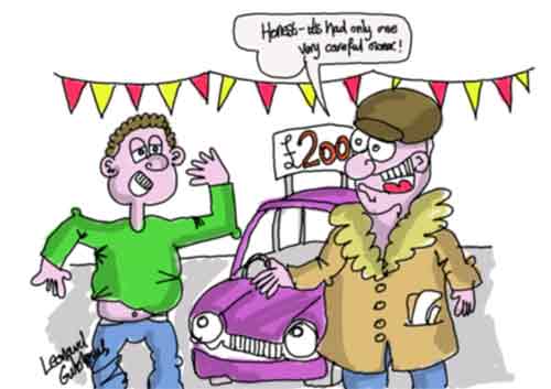 Talent Free: Hilarious Used car salesman Cartoon.