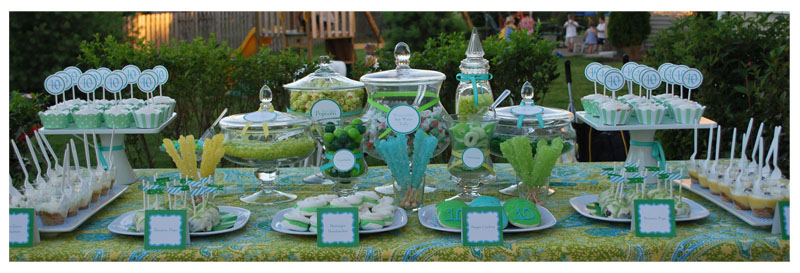 LM Events & Design: Green and Blue Candy Table