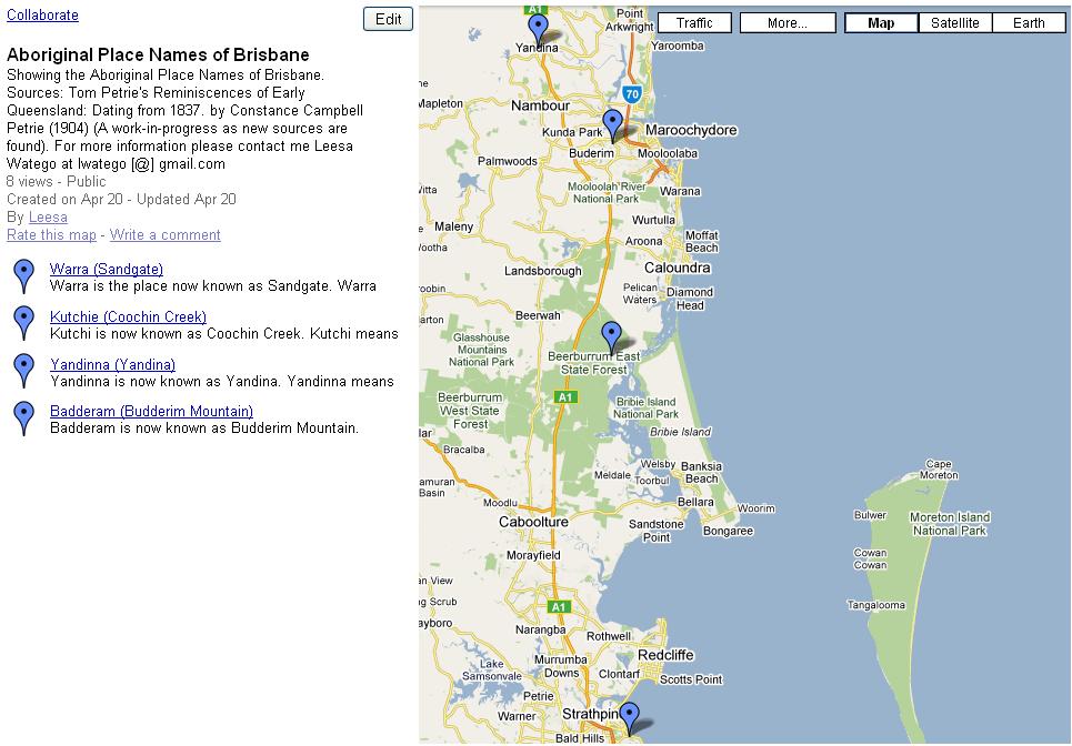 The Critical Classroom: Aboriginal Place Names of Brisbane
