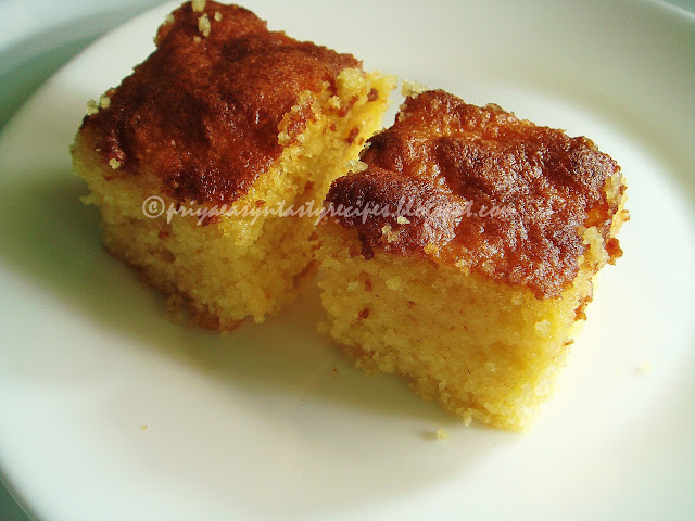 Priya's Versatile Recipes: Revani - Greek Semolina Cake With Syrup