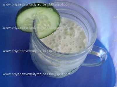 Priya's Versatile Recipes: Cucumber Milk Shake
