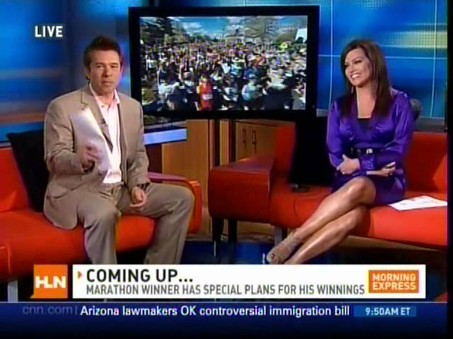 Ladies in Satin Blouses: robin meade - purple satin dress