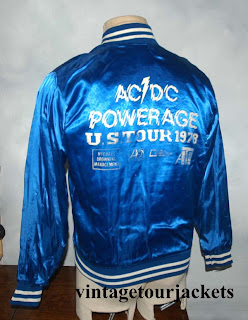 VintageTourJackets: AC DC TOUR JACKET POWERAGE 1978 SATIN BON SCOTT ERA