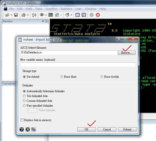 SAStata Statistic Note: [Stata] 資料匯入 csv 檔